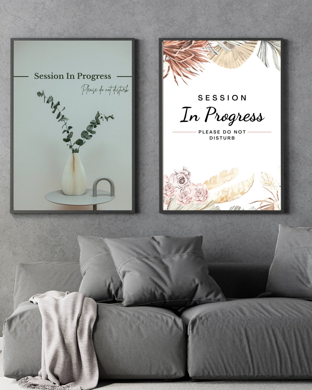 2 Session in Progress Hangable Signs Therapy Office Decor Counseling ...