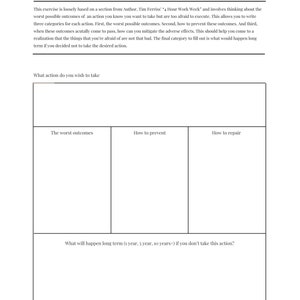 Fear Setting|therapy Worksheets| Counseling Resources |psychology ...
