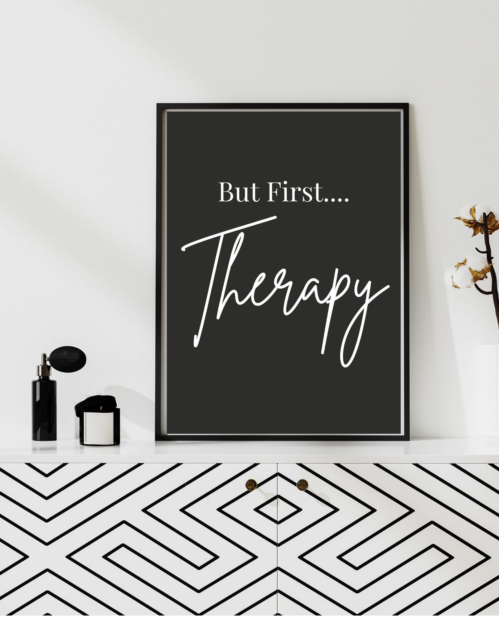 But First Therapy Poster: Funny Counseling Office Decor (digital ...