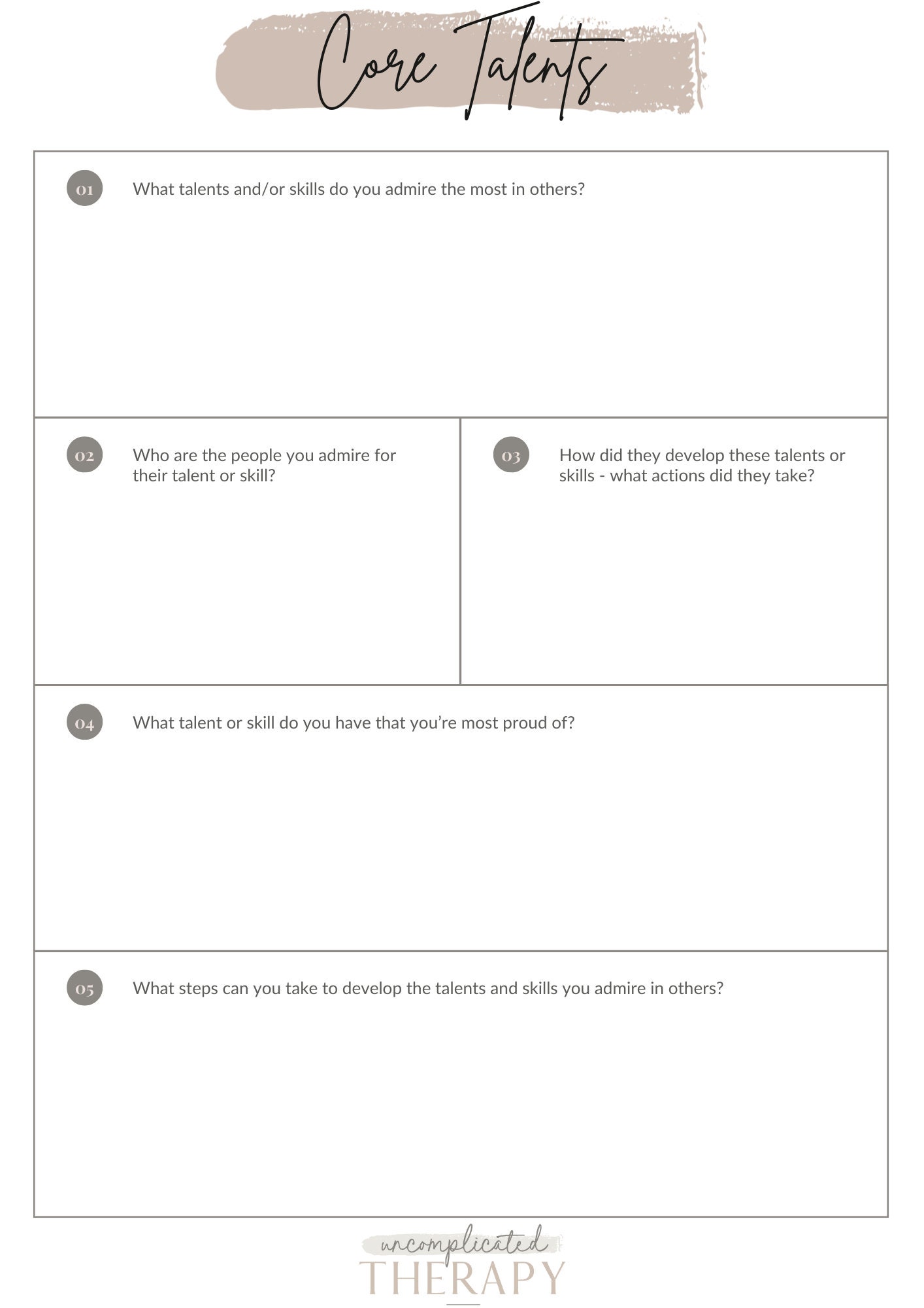 26 Page Self Discovery Workbook: Reflections, Perceptions, Values, Strengths, Talents ...