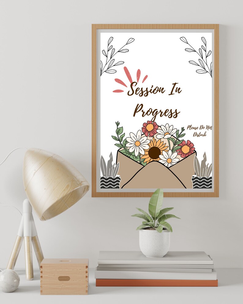2 Session in Progress Hangable Signs Therapy Office Decor Counseling ...
