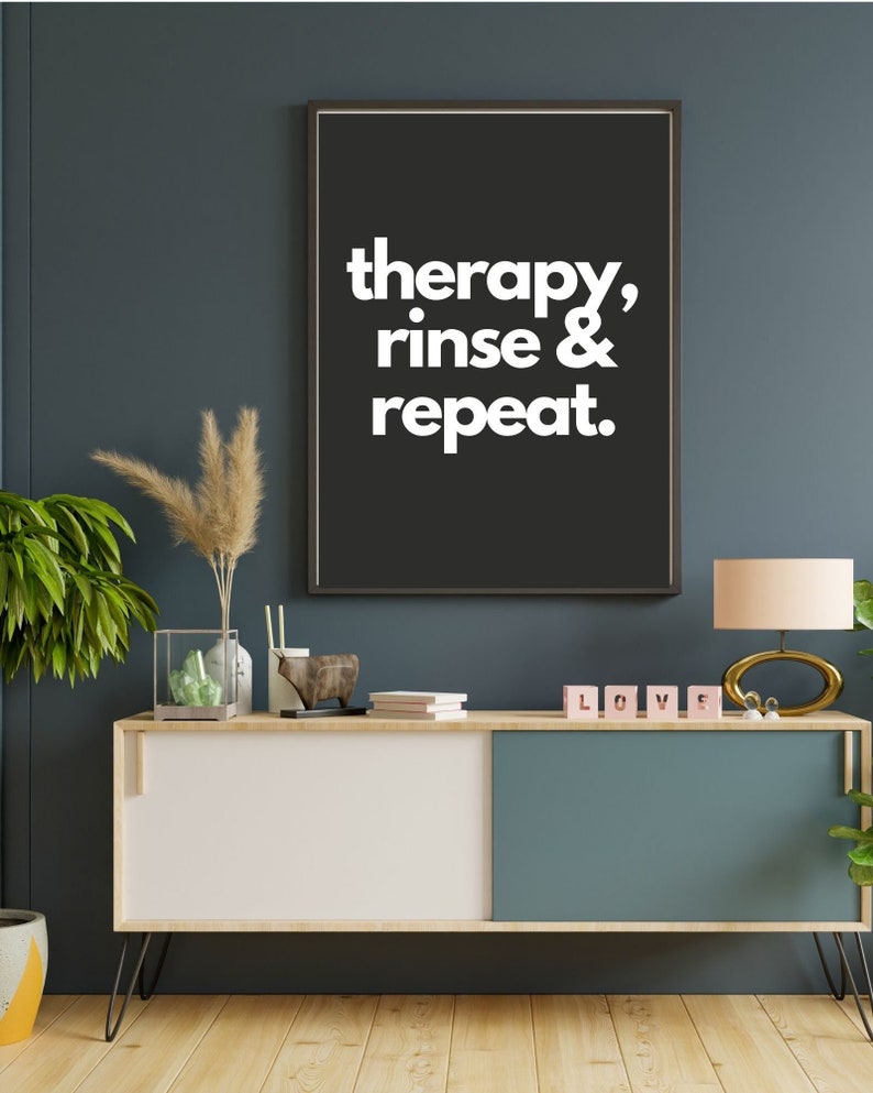 Therapy Rinse Repeat Mental Health Digital Print - Etsy