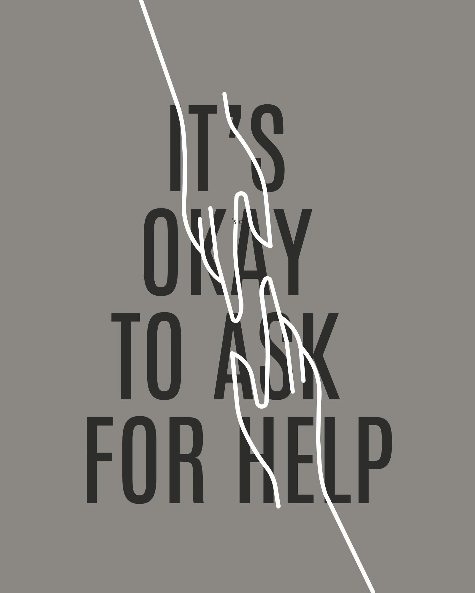 Okay To Ask For Help Poster, Therapy Office Decor, Counseling Office ...