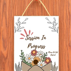 2 Session in Progress Hangable Signs Therapy Office Decor | Counseling ...