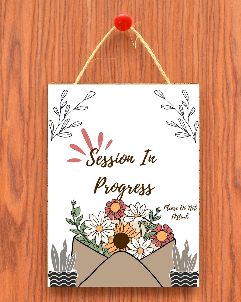 2 Session in Progress Hangable Signs Therapy Office Decor Counseling ...