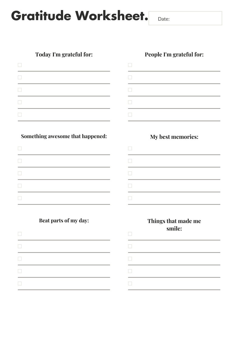 Gratitude Worksheets|therapy Worksheets|counseling Resources|psychology ...