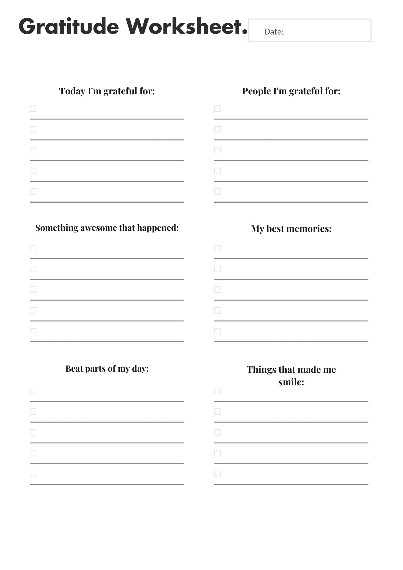 Gratitude Worksheets|therapy Worksheets|counseling Resources|psychology ...