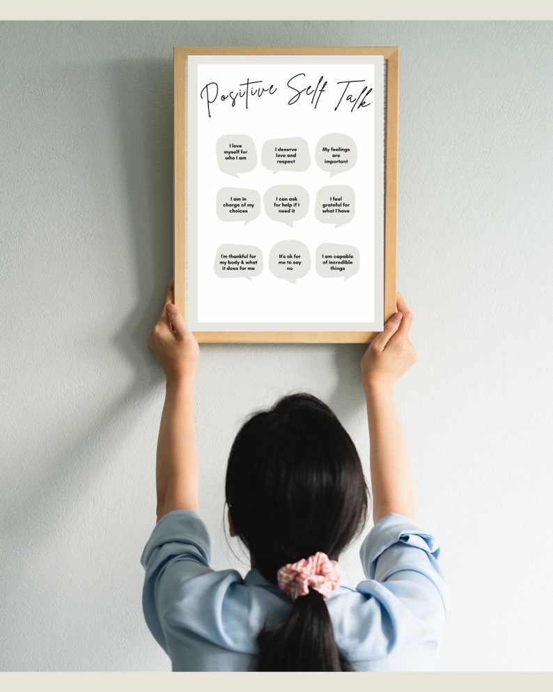 Positive Self Talk Poster Therapy Office Decor Counseling - Etsy