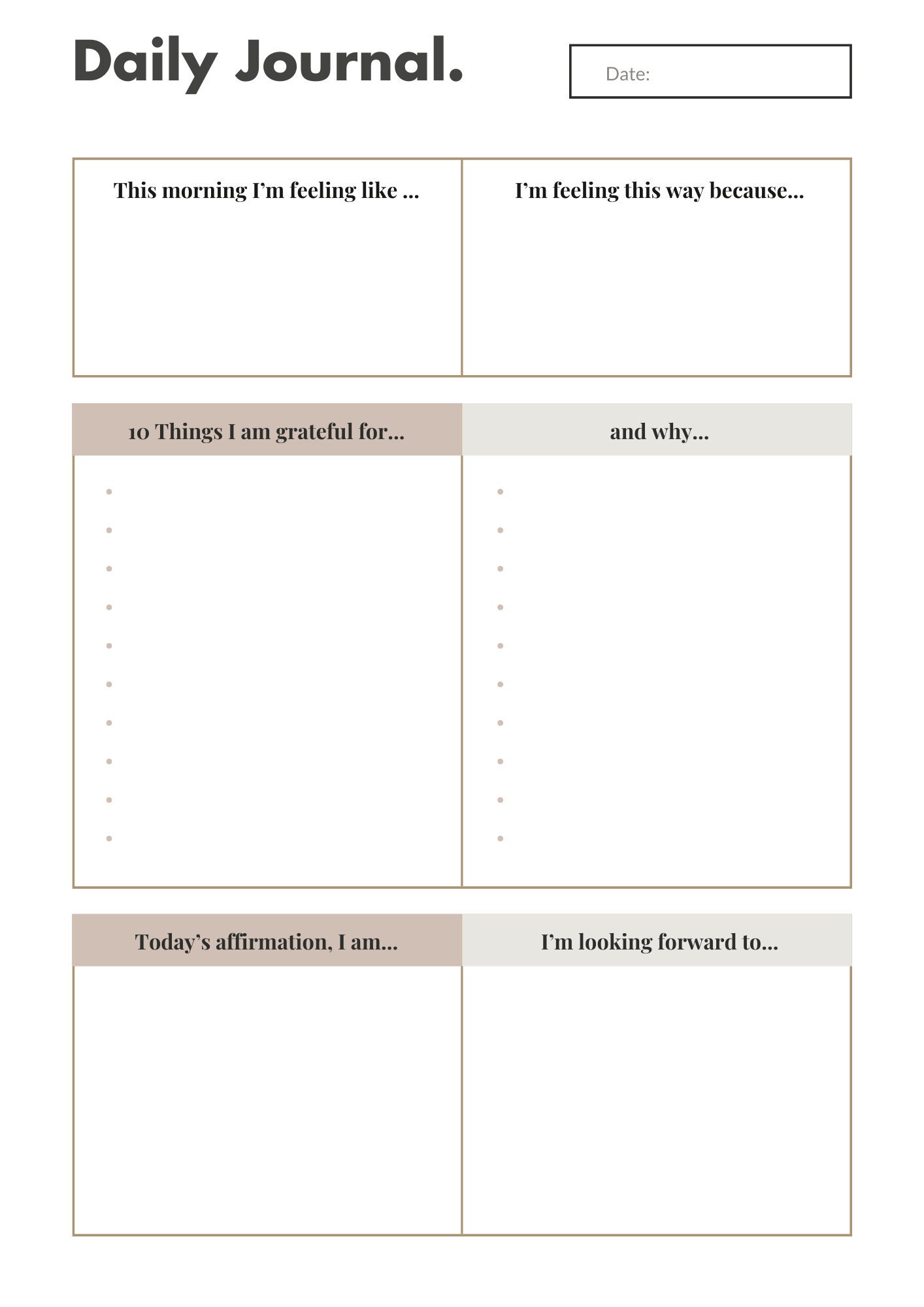 Daily Journal & Mood Tracker |therapy Worksheets|counseling Resources ...