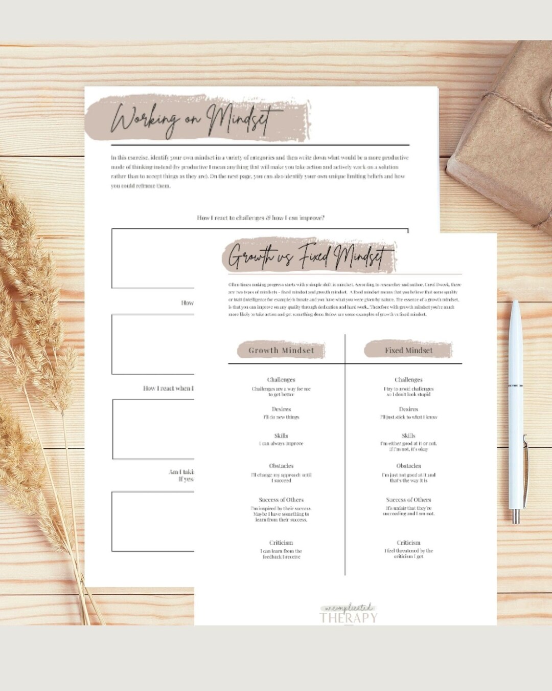 Growth Mindset|therapy Worksheets| Counseling Resources |psychology ...