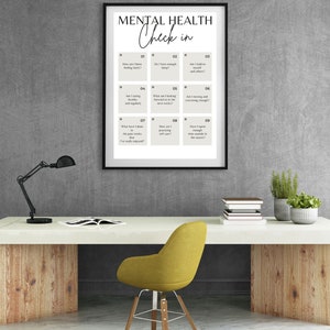 Mental Health Check in Mental Health Digital Print Poster|therapy ...