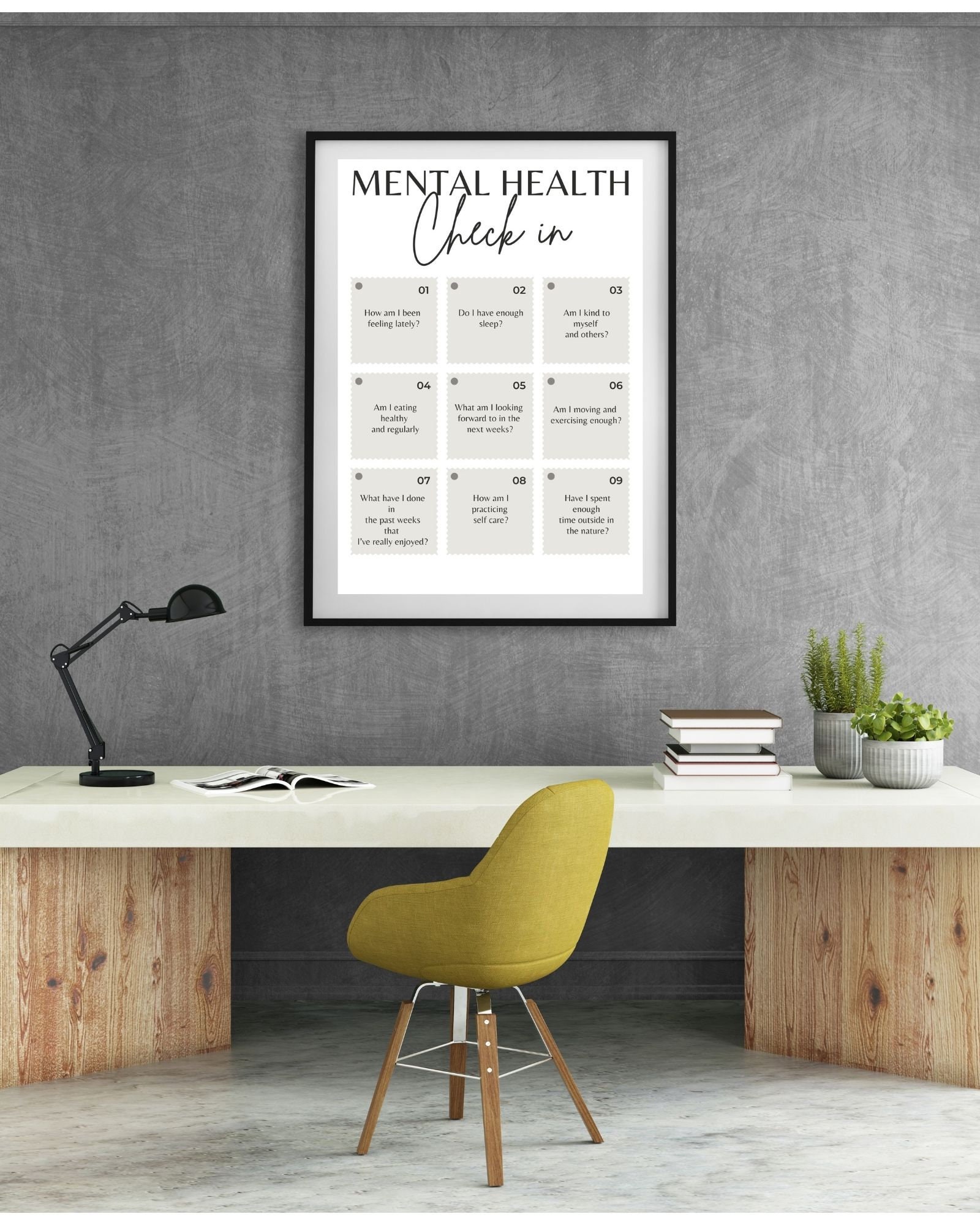 Mental Health Check-in Poster: Therapy Office Decor (digital Download ...