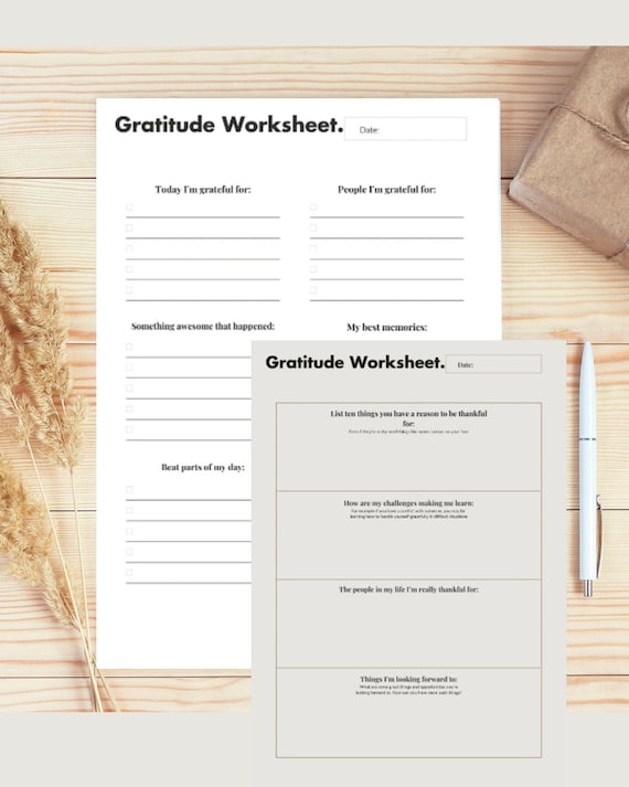 Gratitude Worksheetstherapy Worksheetscounseling - Etsy