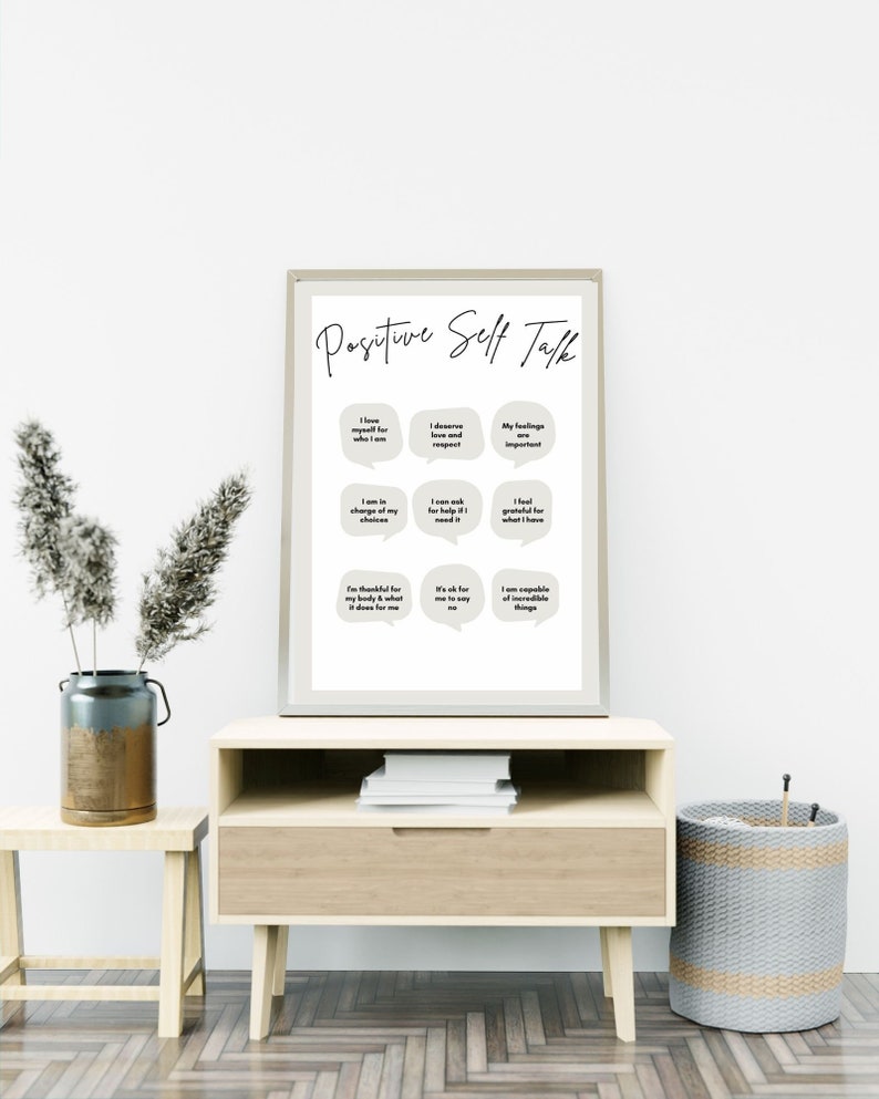Positive Self Talk Poster: Therapy Office Decor (digital Print) - Etsy