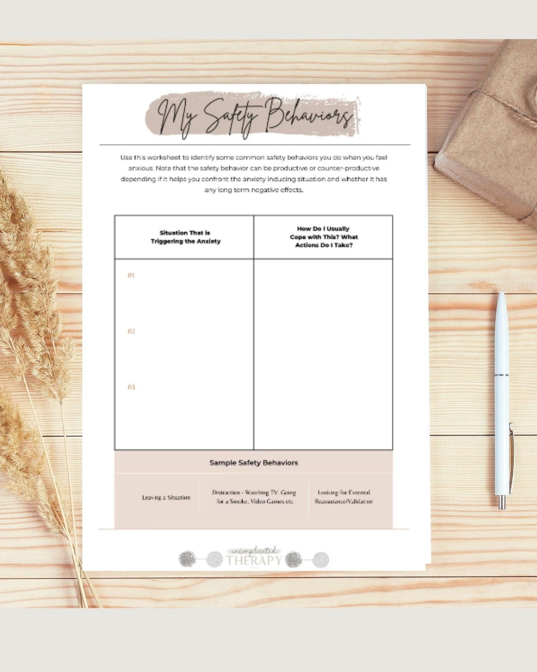 Safety Behaviors Worksheet | Therapy & Self Growth (printable) - Etsy UK
