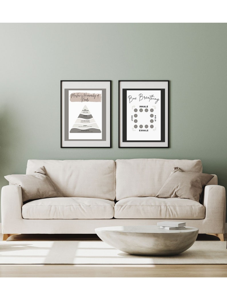 Maslows Hierarchy Pyramid Poster| Therapy Office Decor | Counseling ...