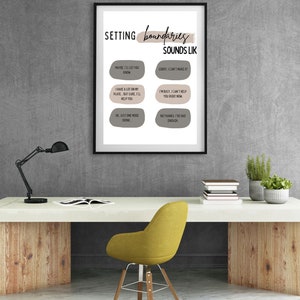 Setting Boundaries Sounds Likeposter| Therapy Office Decor | Counseling ...
