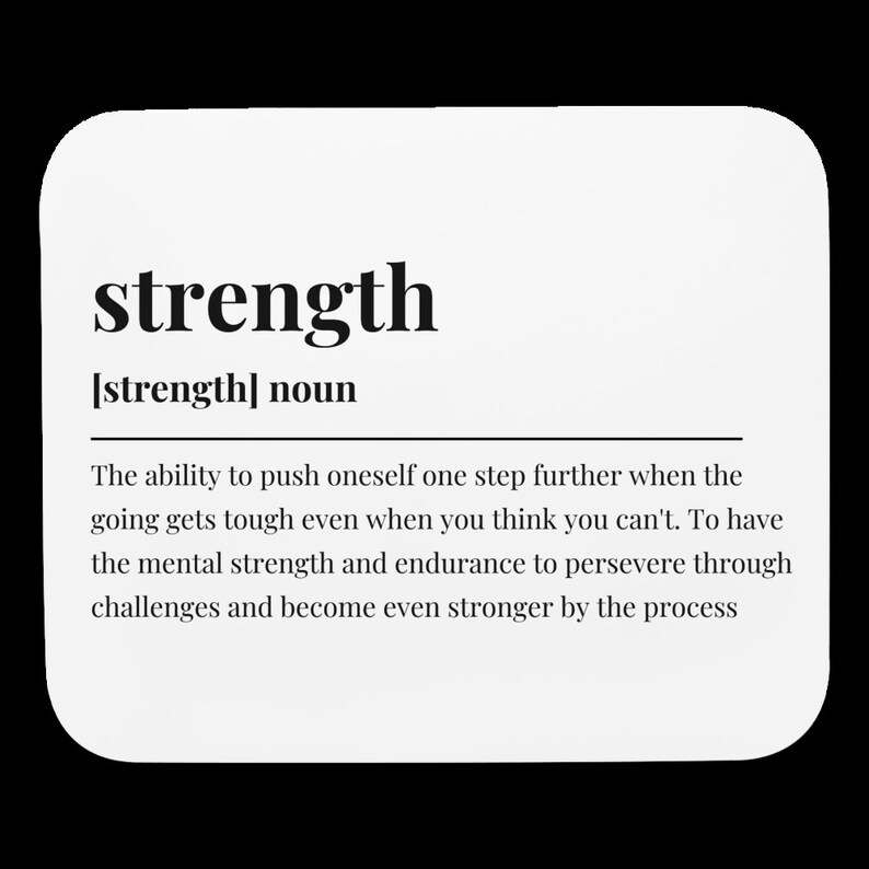 Strength Definition Health Mouse Pad|mental Health Gift|gifts for ...