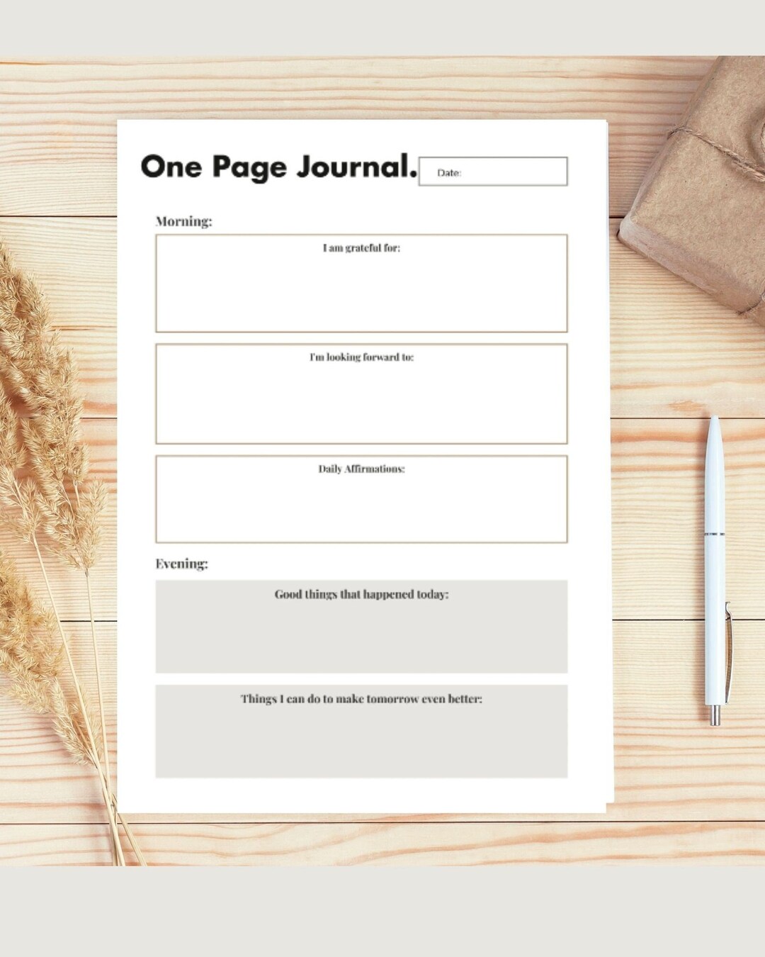 One Page Journal |therapy Worksheets|counseling Resources|psychology ...