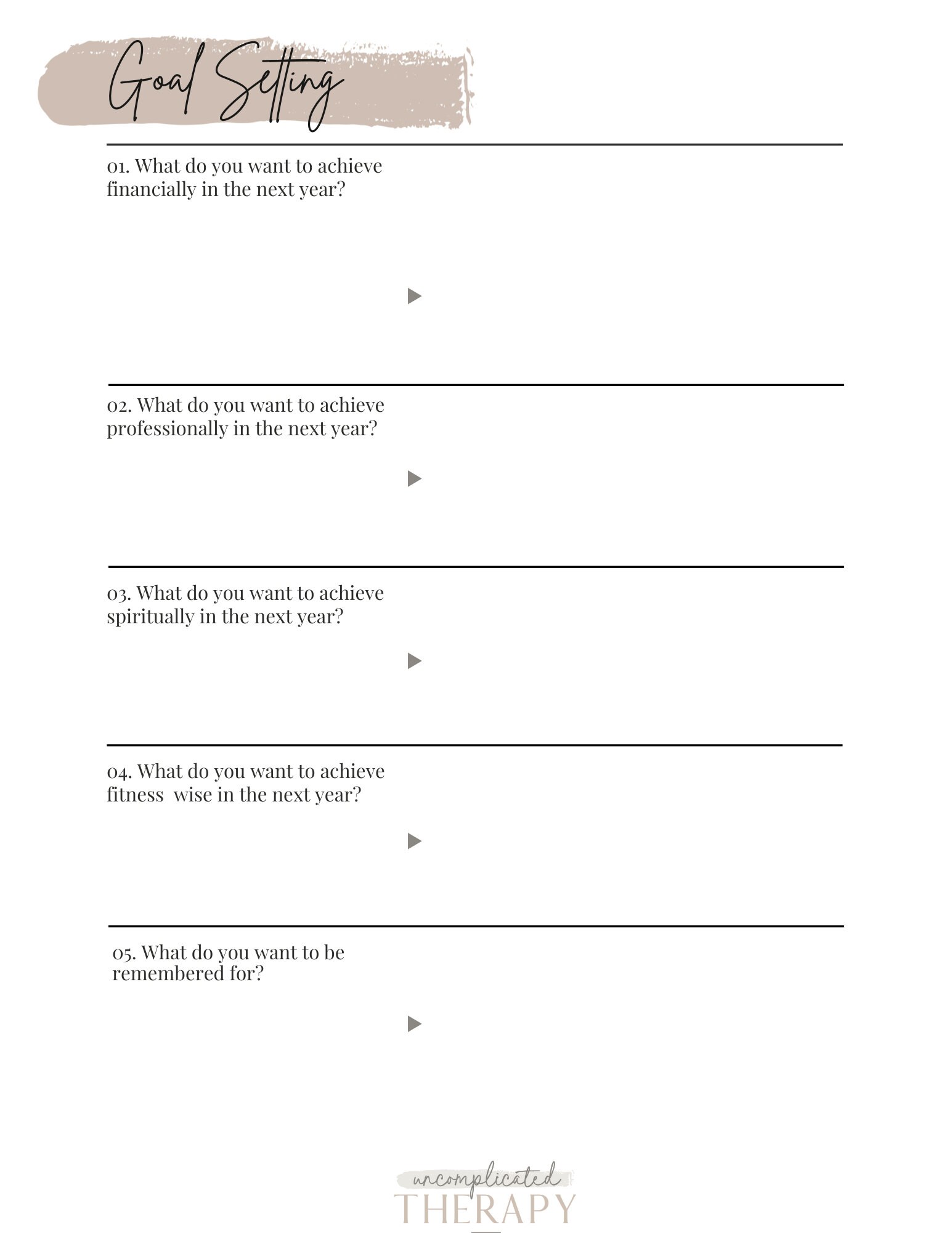 Goal Setting|therapy Worksheets| Counseling Resources |psychology ...