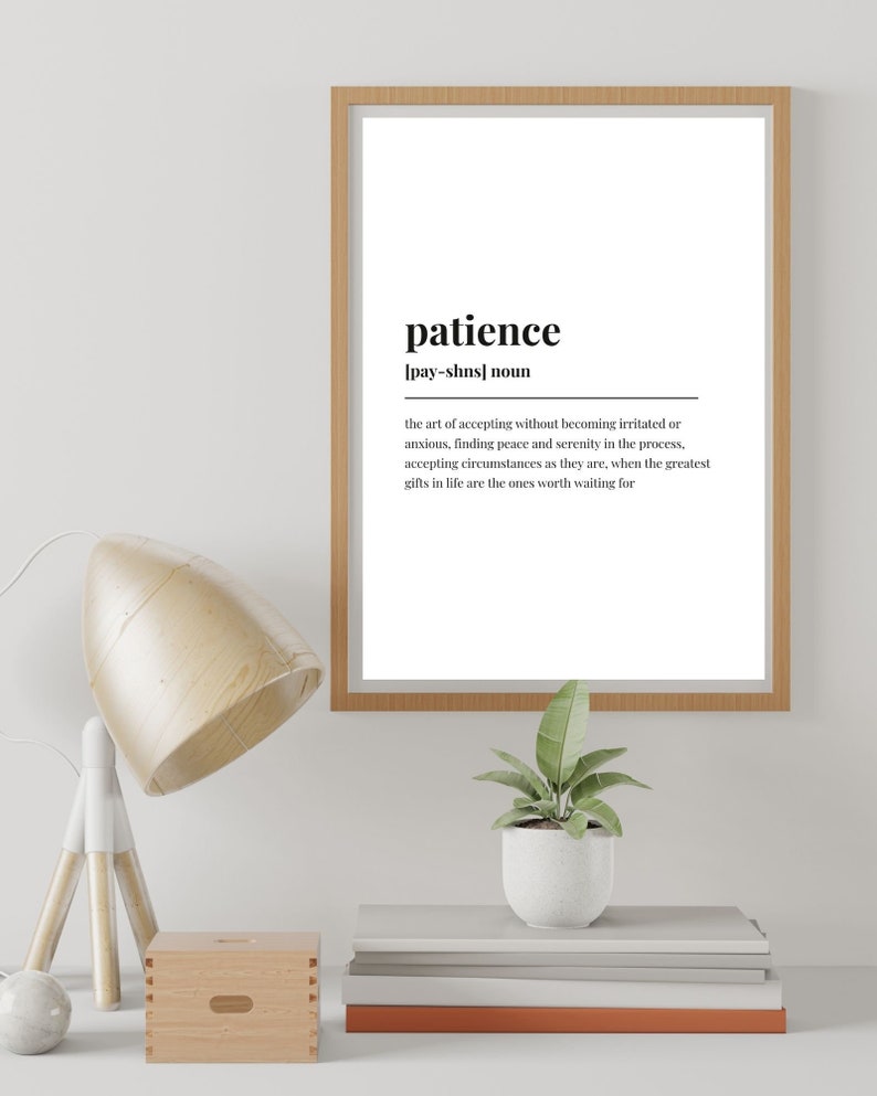 Patience Definition Print: Therapy Office Decor (digital Download) - Etsy