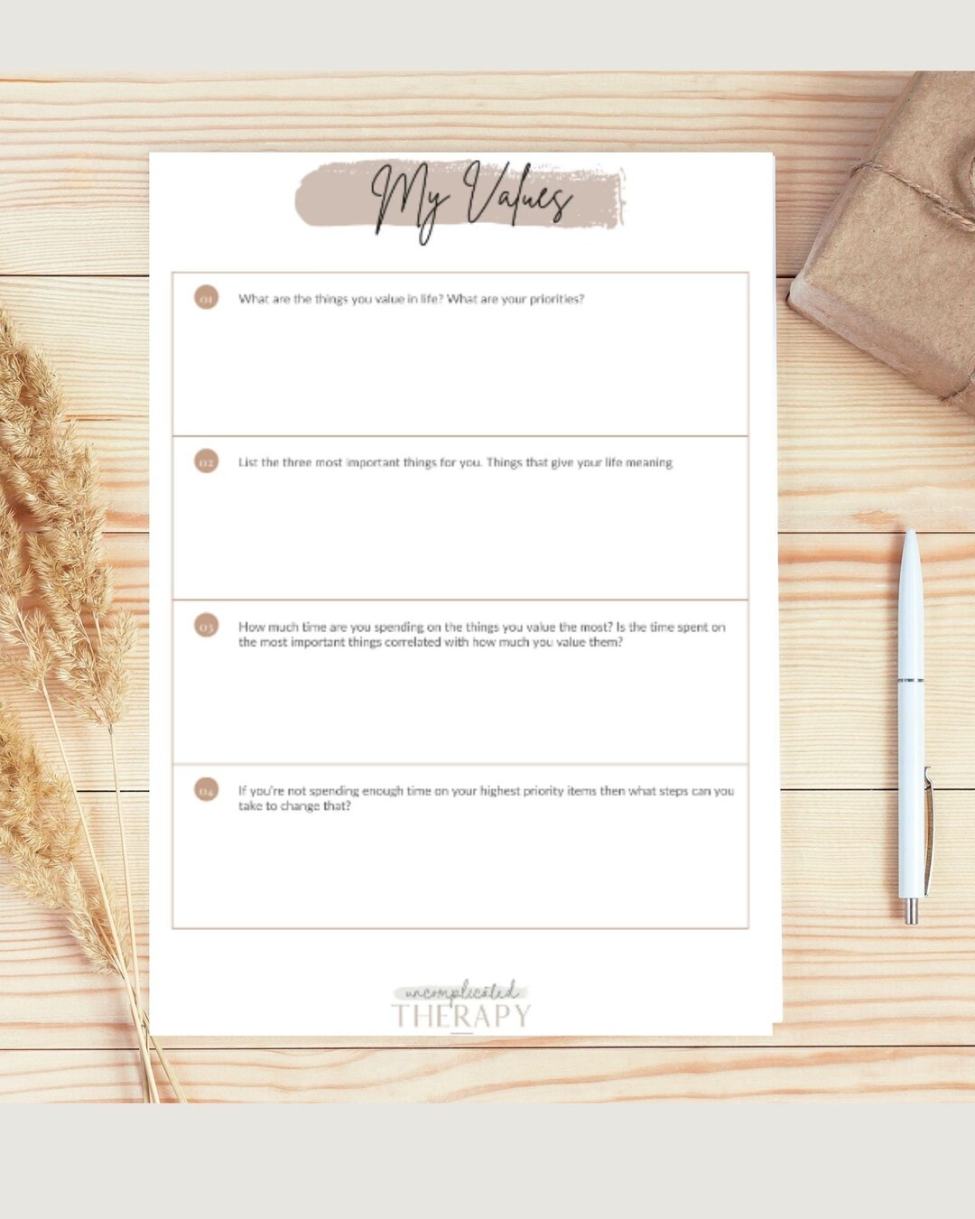 My Values |therapy Worksheets|counseling Resources|psychology|social ...
