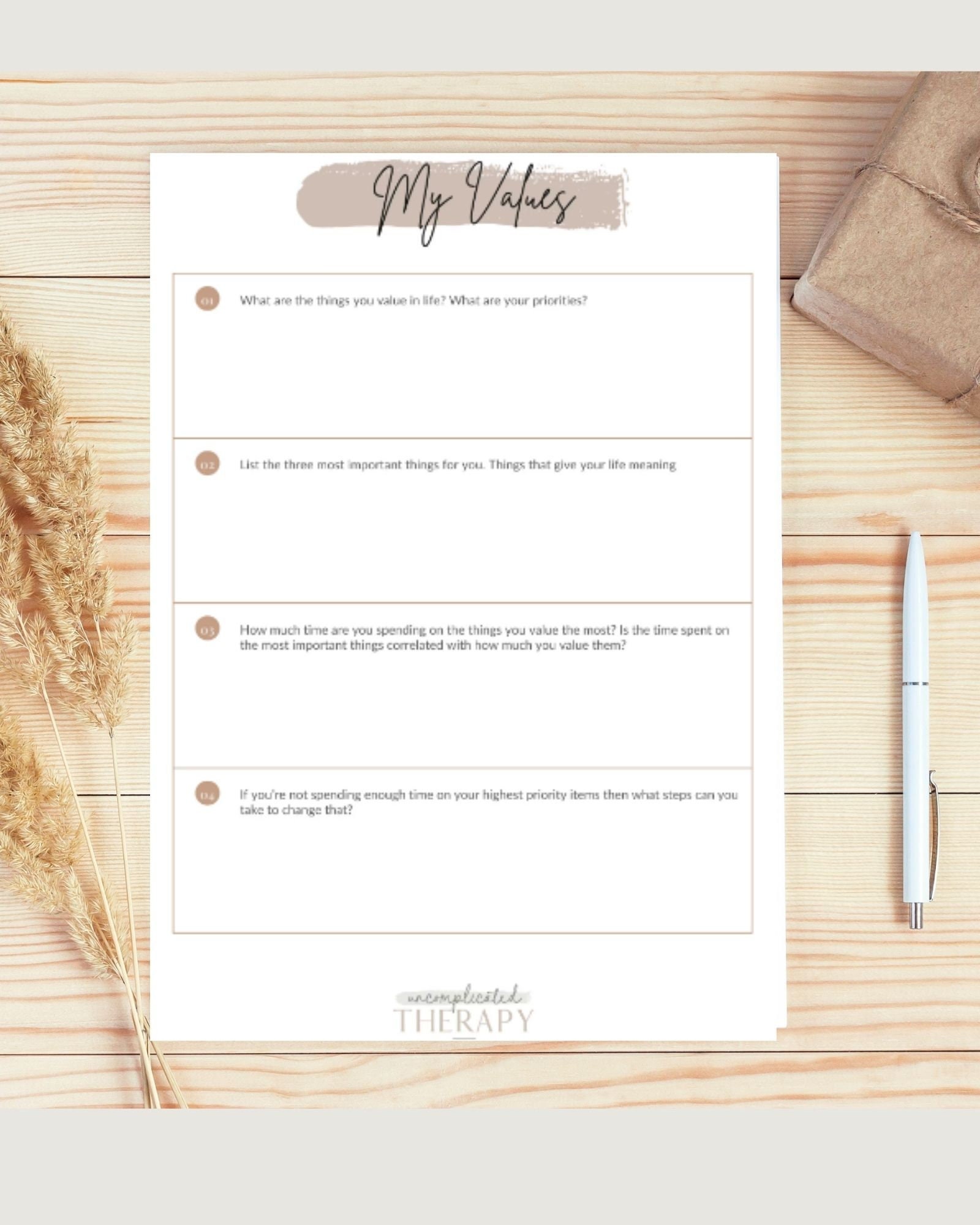 My Values |therapy Worksheets|counseling Resources|psychology|social ...