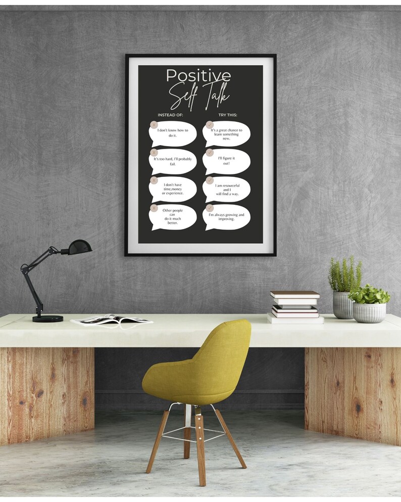 Positive Self Talk Mental Health Digital Print Postertherapy ...