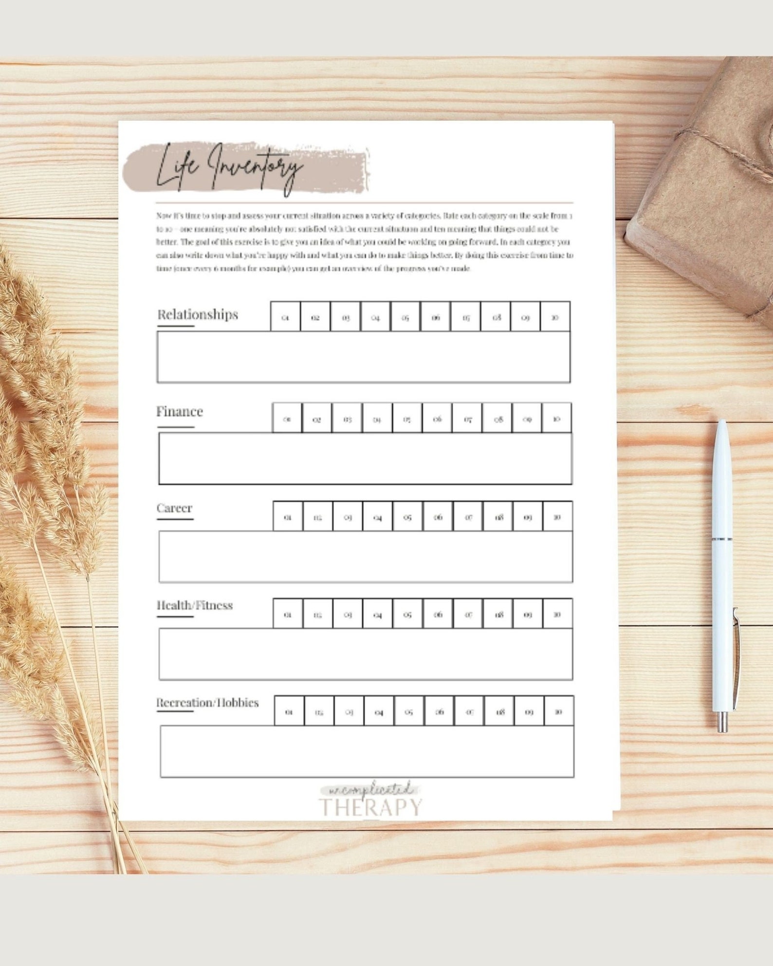 Life Inventory|therapy Worksheets| Counseling Resources |psychology ...