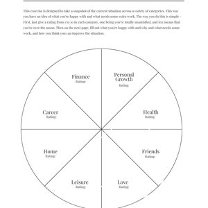 Wheel of Life|therapy Worksheets| Counseling Resources |psychology ...