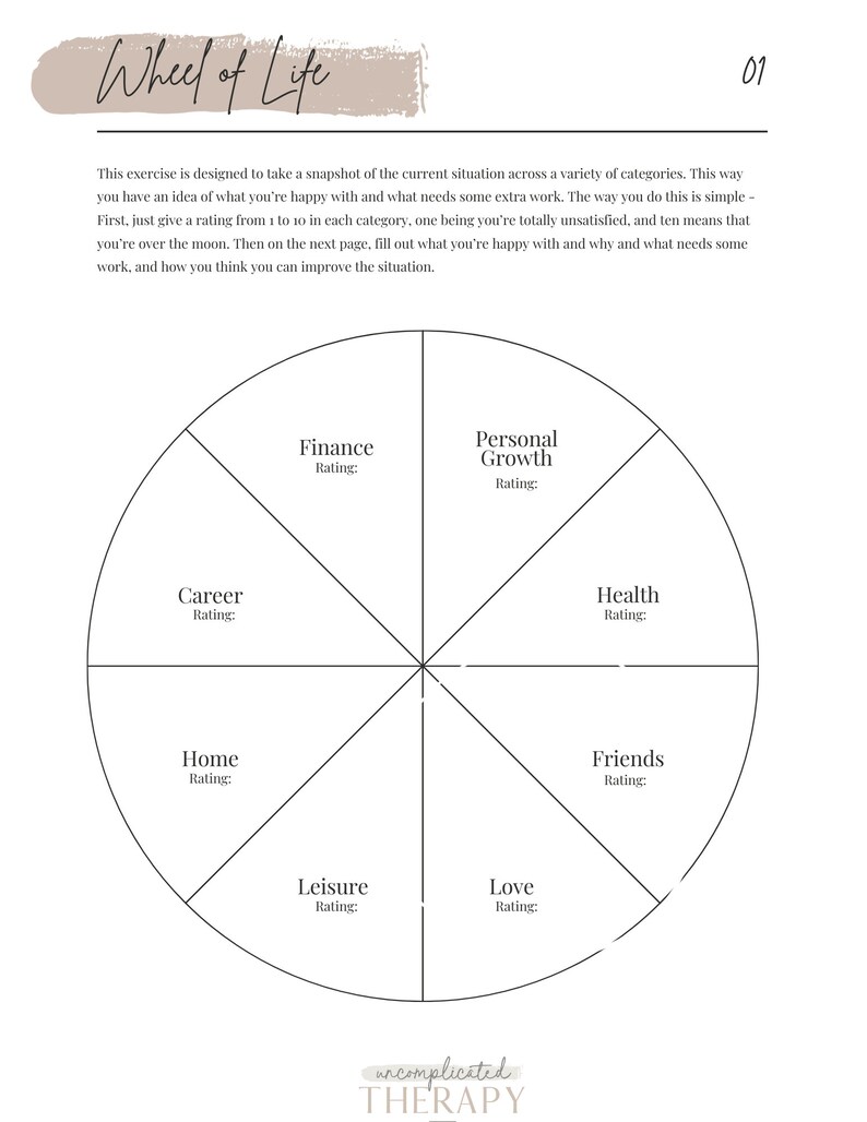Wheel of Life|therapy Worksheets| Counseling Resources |psychology ...
