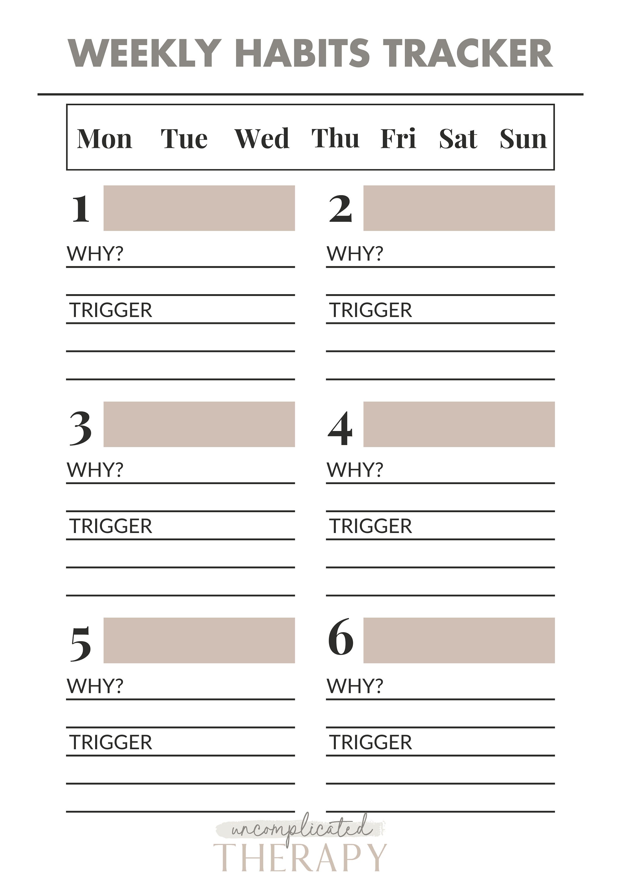 52 Week Habit Trackertherapy Worksheetscounseling Resourcespsychology ...