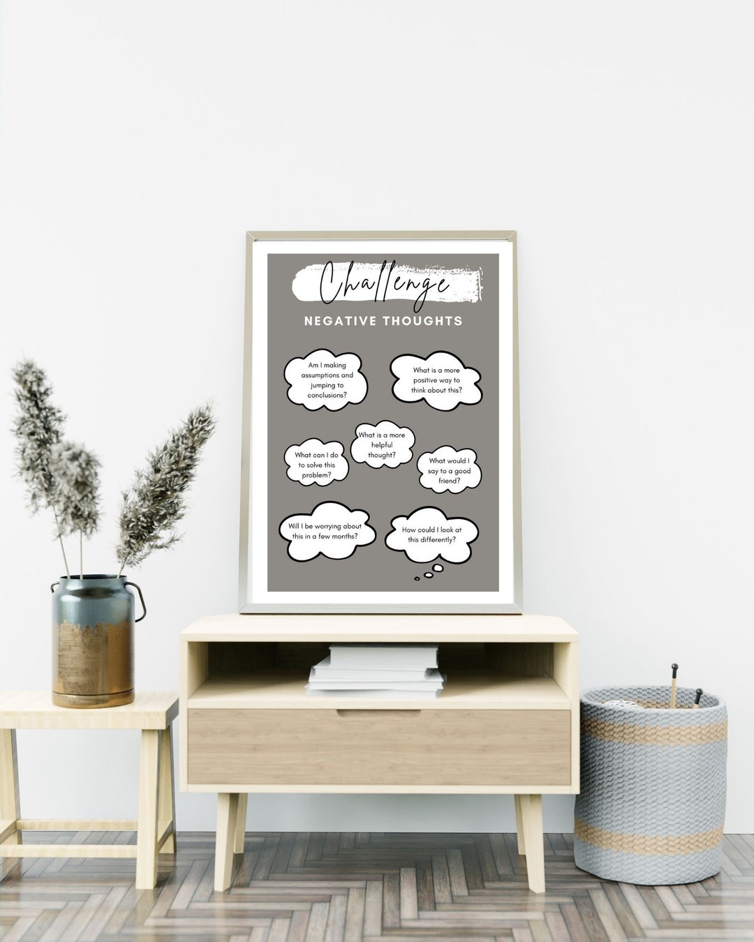 Negative Thoughts Poster: Therapy Office Decor (digital Print) - Etsy