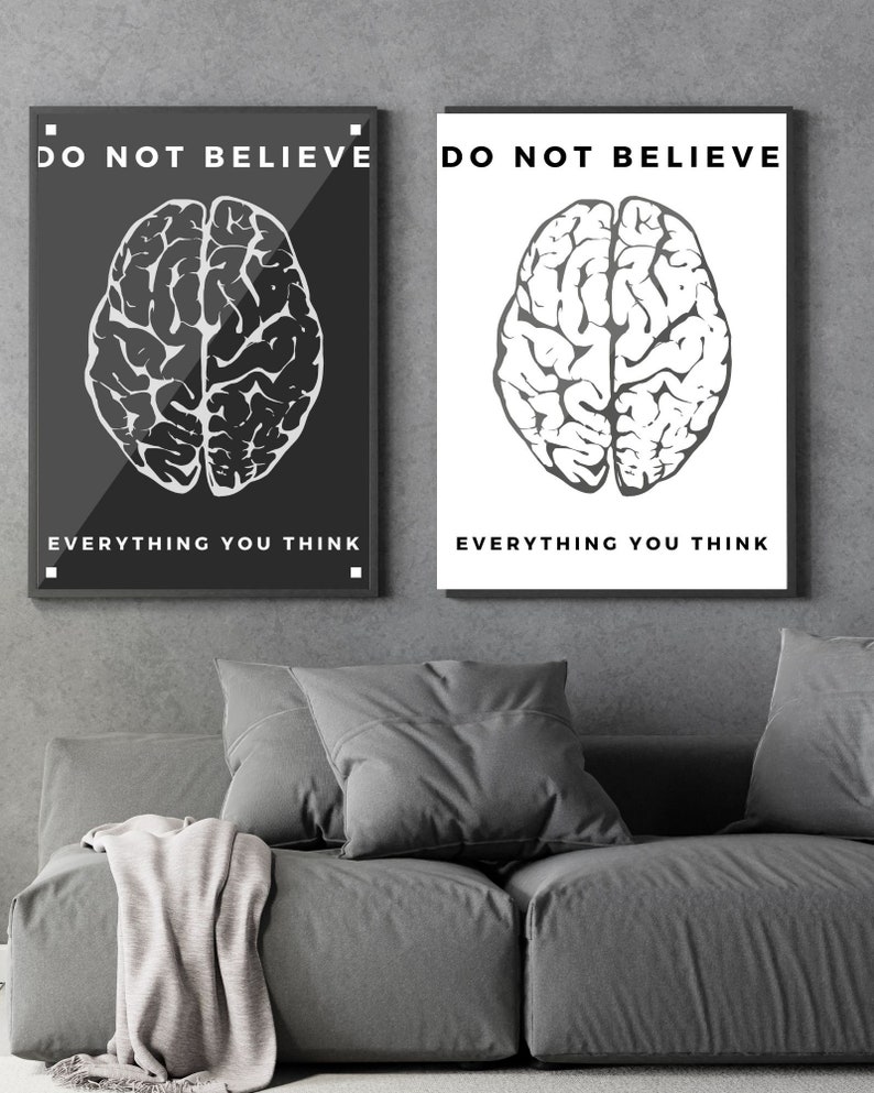 Do Not Believe Everything Poster Therapy Office Decor - Etsy