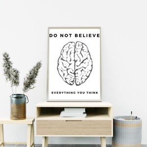 Do Not Believe Everything Poster| Therapy Office Decor | Counseling ...