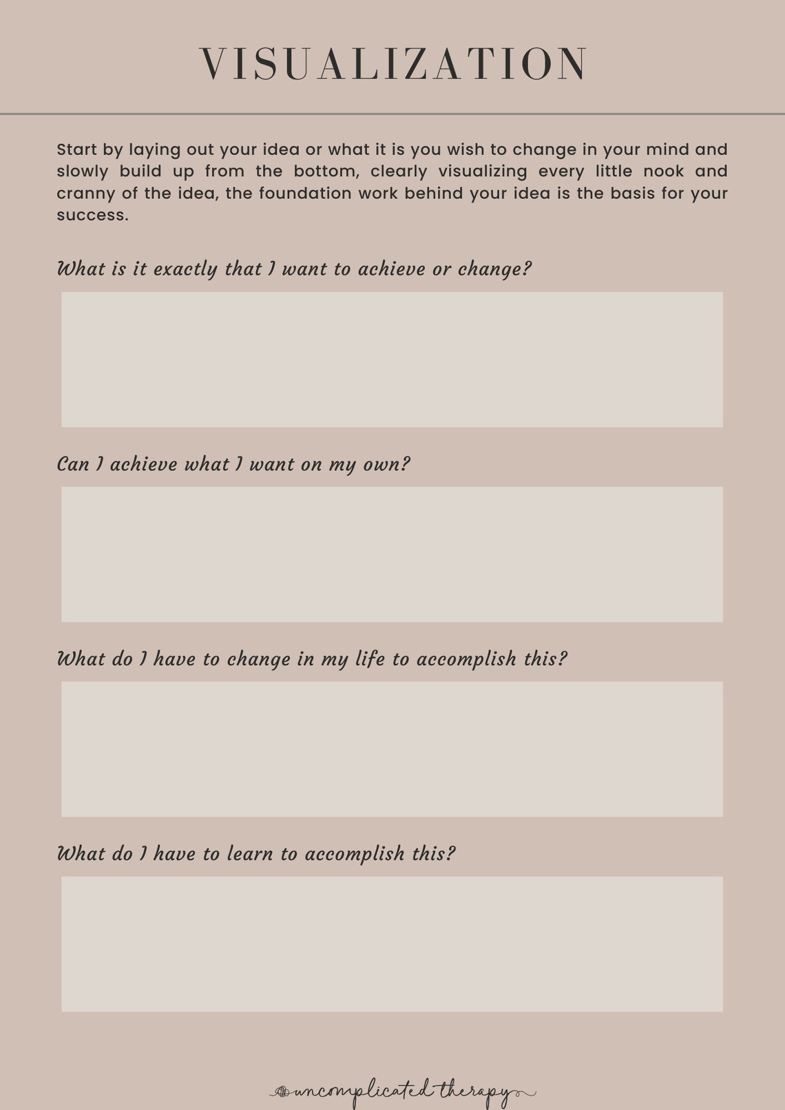 Visualizationtherapy Worksheetscounseling Resourcespsychologycbtsocial ...