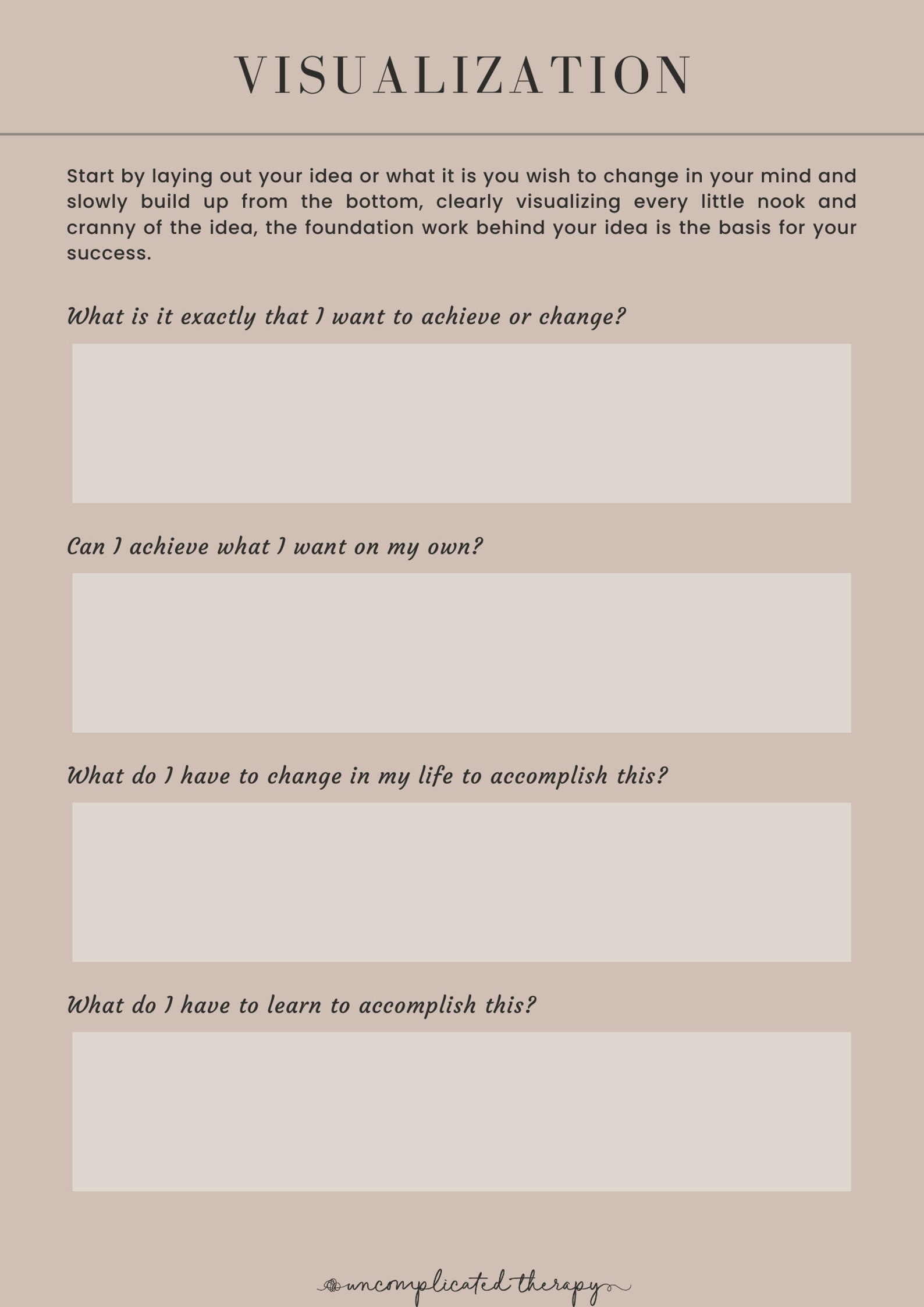 Visualization|therapy Worksheets|counseling Resources|psychology|cbt ...