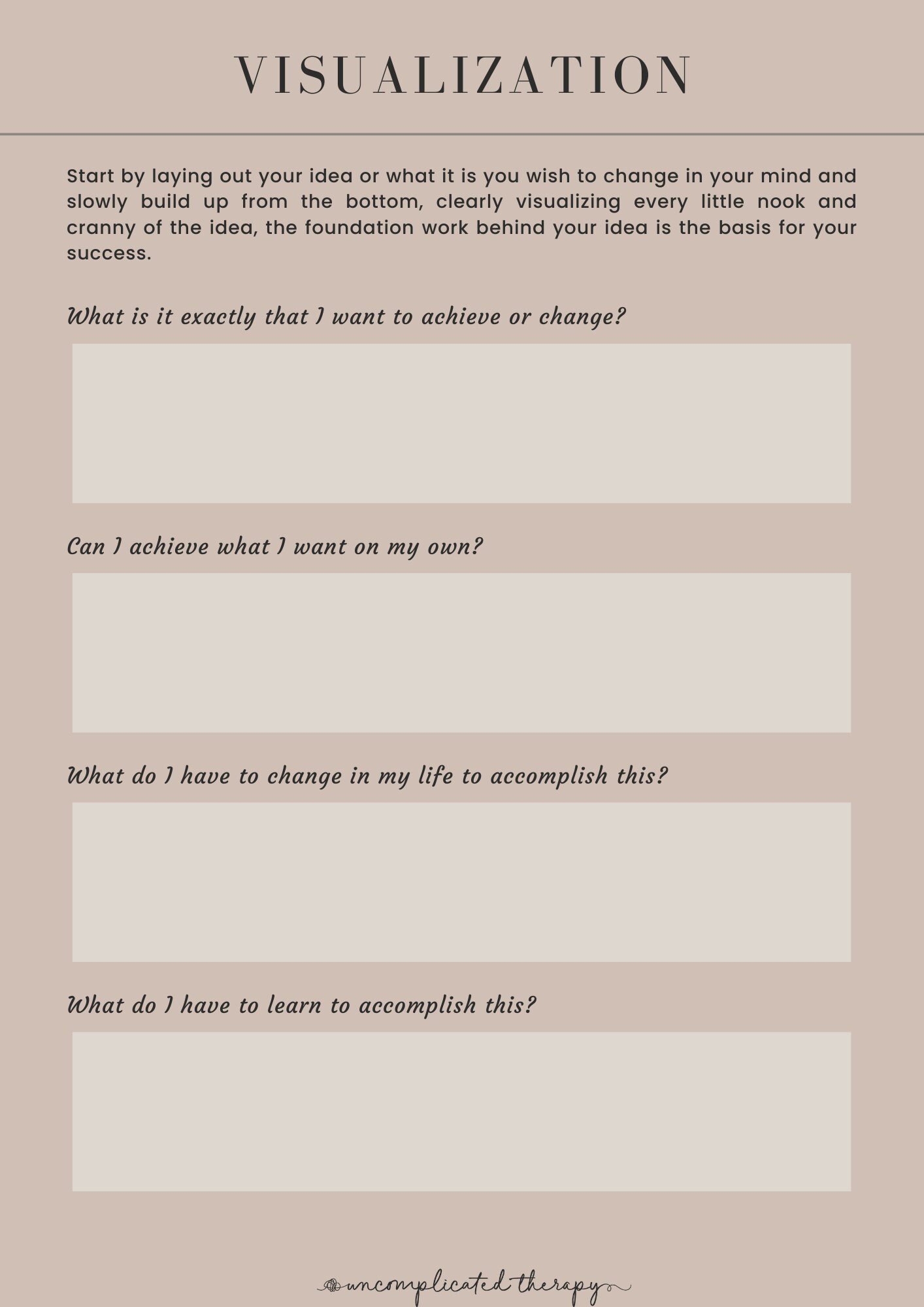 Visualizationtherapy Worksheetscounseling Resourcespsychologycbtsocial ...