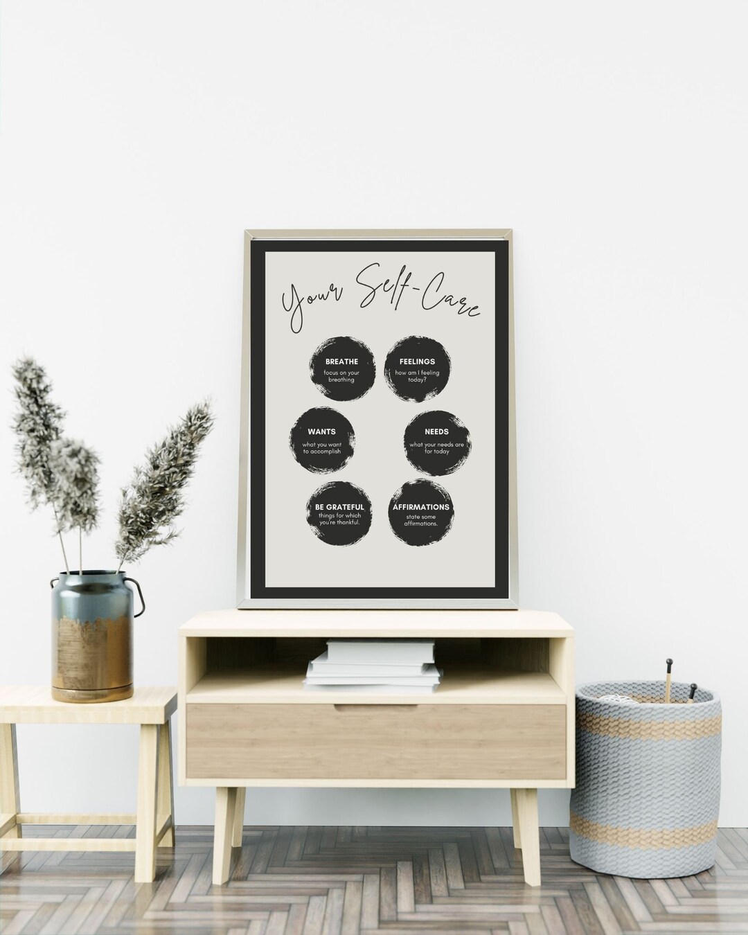 Self-care Poster: Therapy Office Decor, Mental Health Gift (digital ...