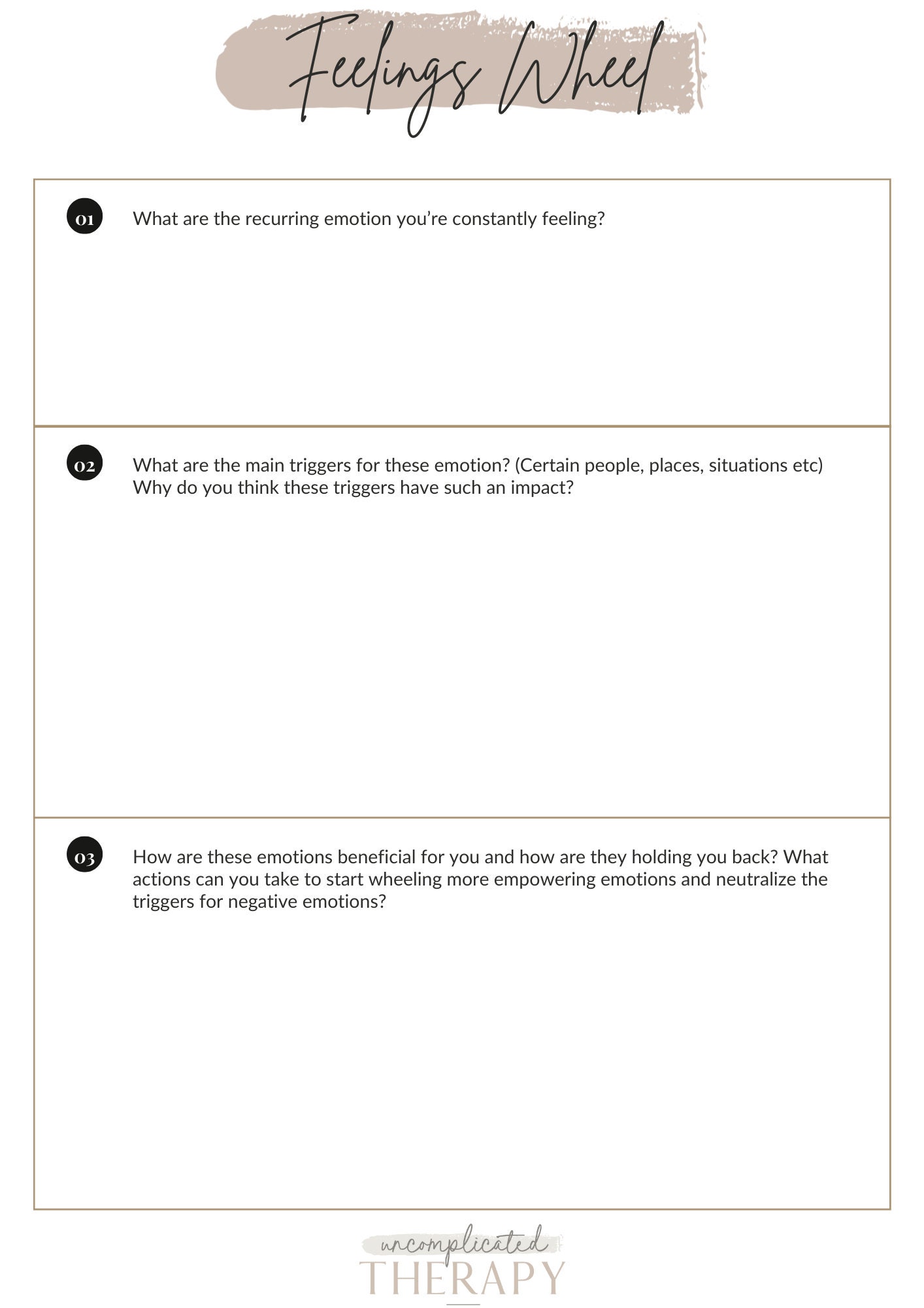 Feeling Wheel Worksheets For Therapists, Counselors, and Coaches ...