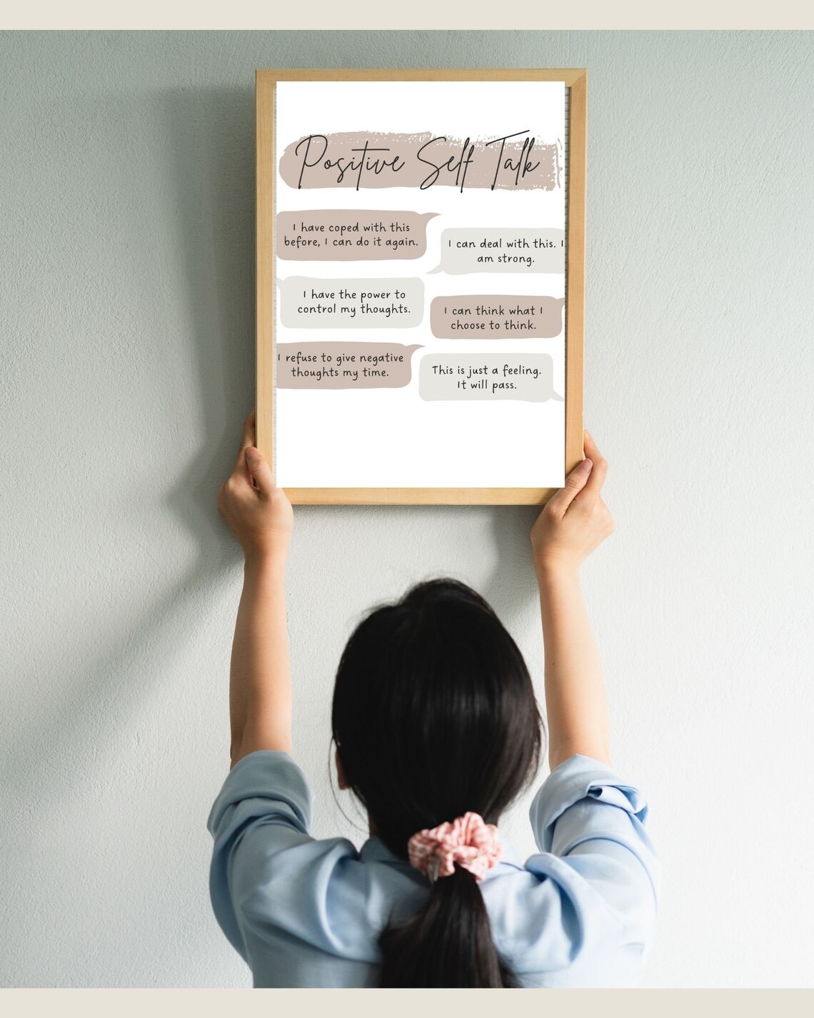 Positive Self Talk Poster| Therapy Office Decor | Counseling Office ...