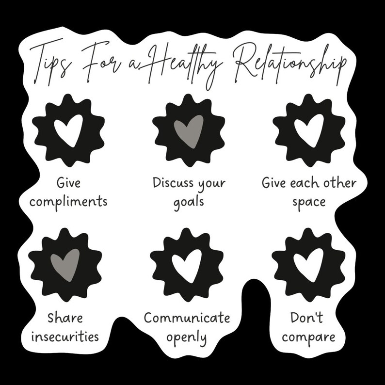Tips for Healthy Relationships Therapy Sticker|mental Health Sticker ...