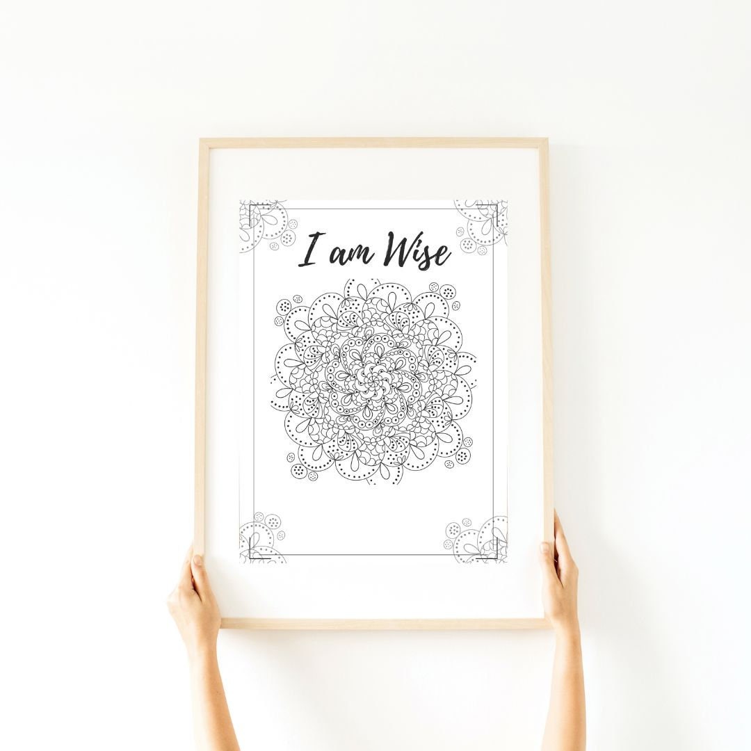 I Am Wise Colorablemandalaposter Therapy Office Decor Counseling Office ...