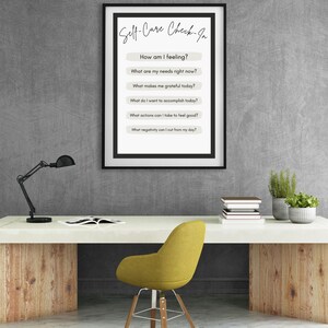 Self-care Check-in Poster: Therapy Office Decor (digital Print) - Etsy
