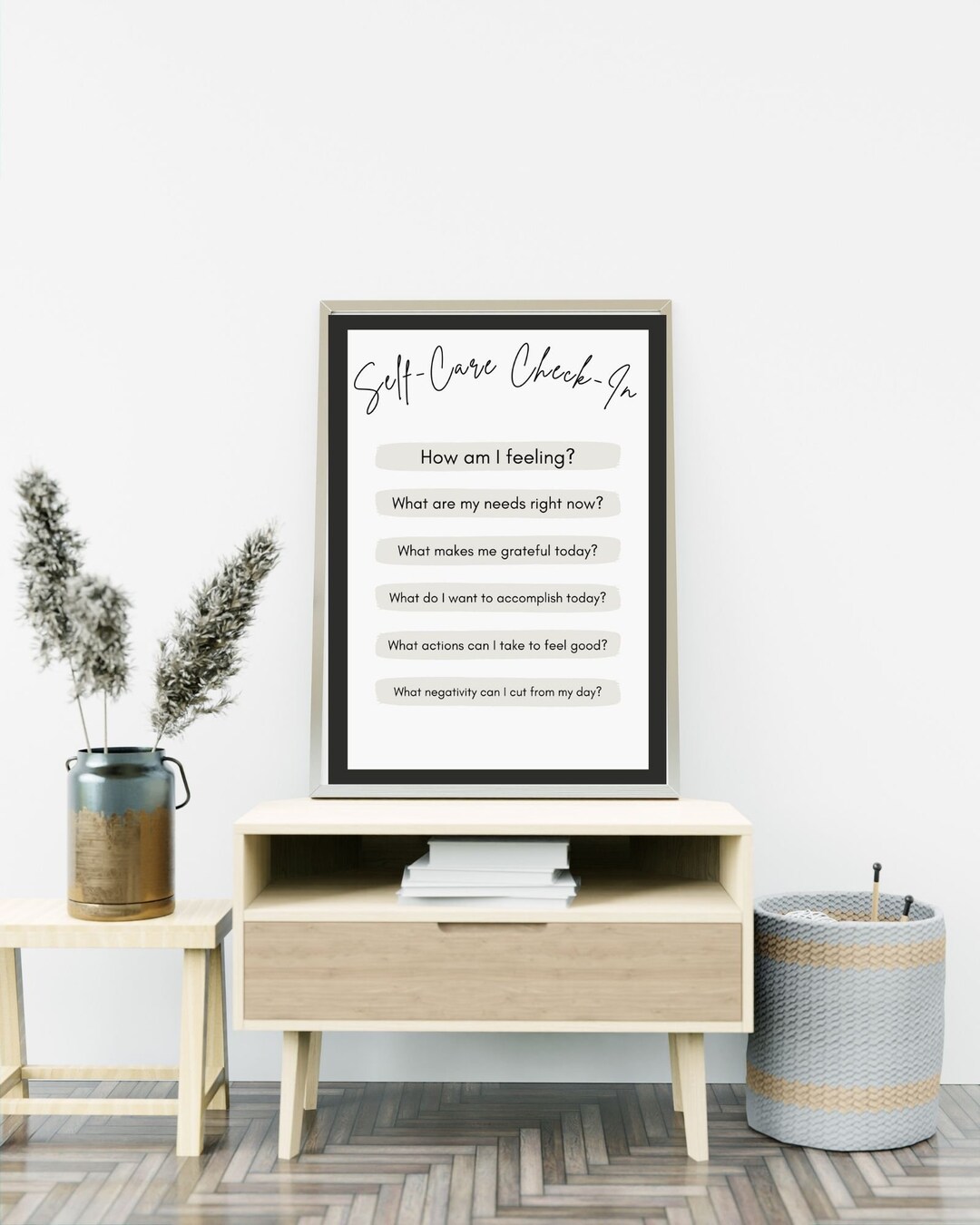 Self-care Check-in Poster: Therapy Office Decor (digital Print) - Etsy