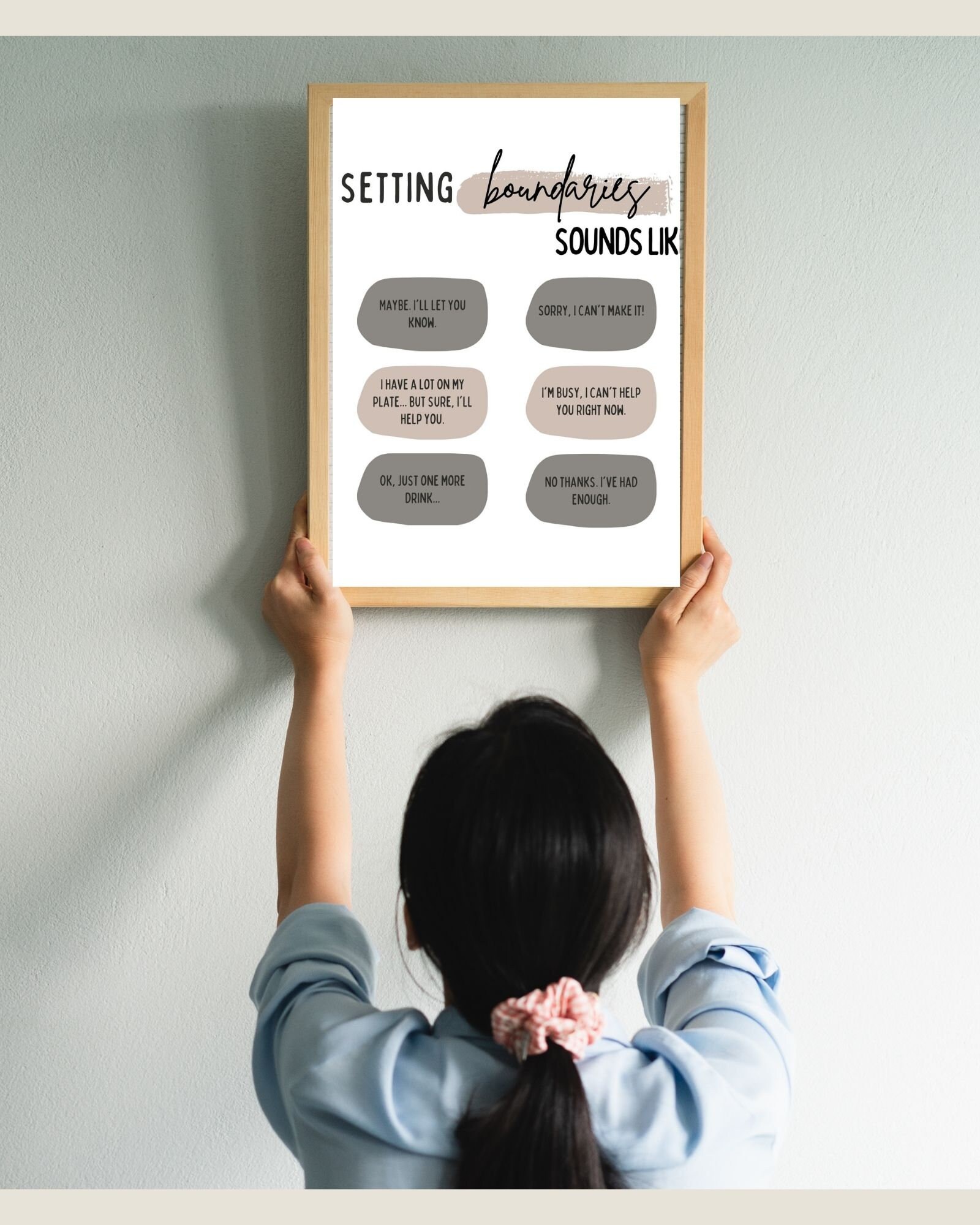 Setting Boundaries Sounds Likeposter Therapy Office Decor - Etsy