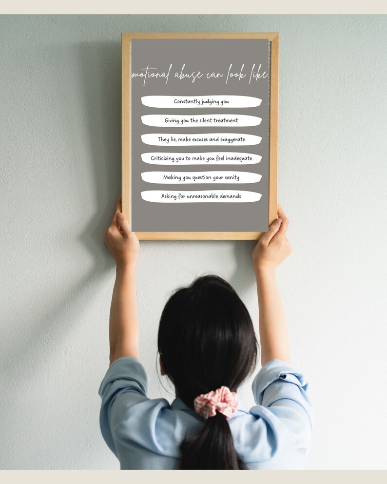 Emotional Abuse Sounds Poster| Therapy Office Decor | Counseling Office ...