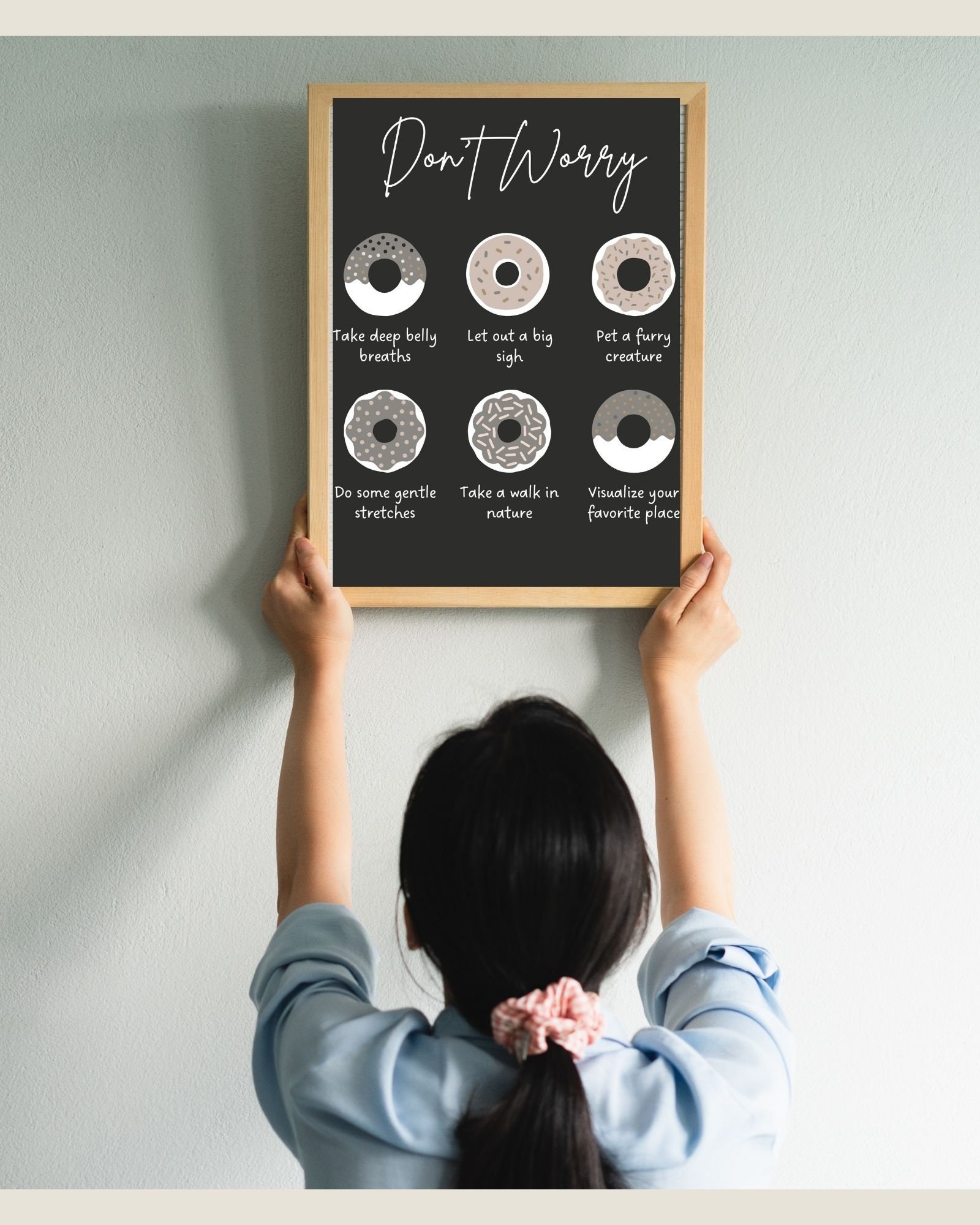 Donut Worry Poster Therapy Office Decor Counseling Office - Etsy