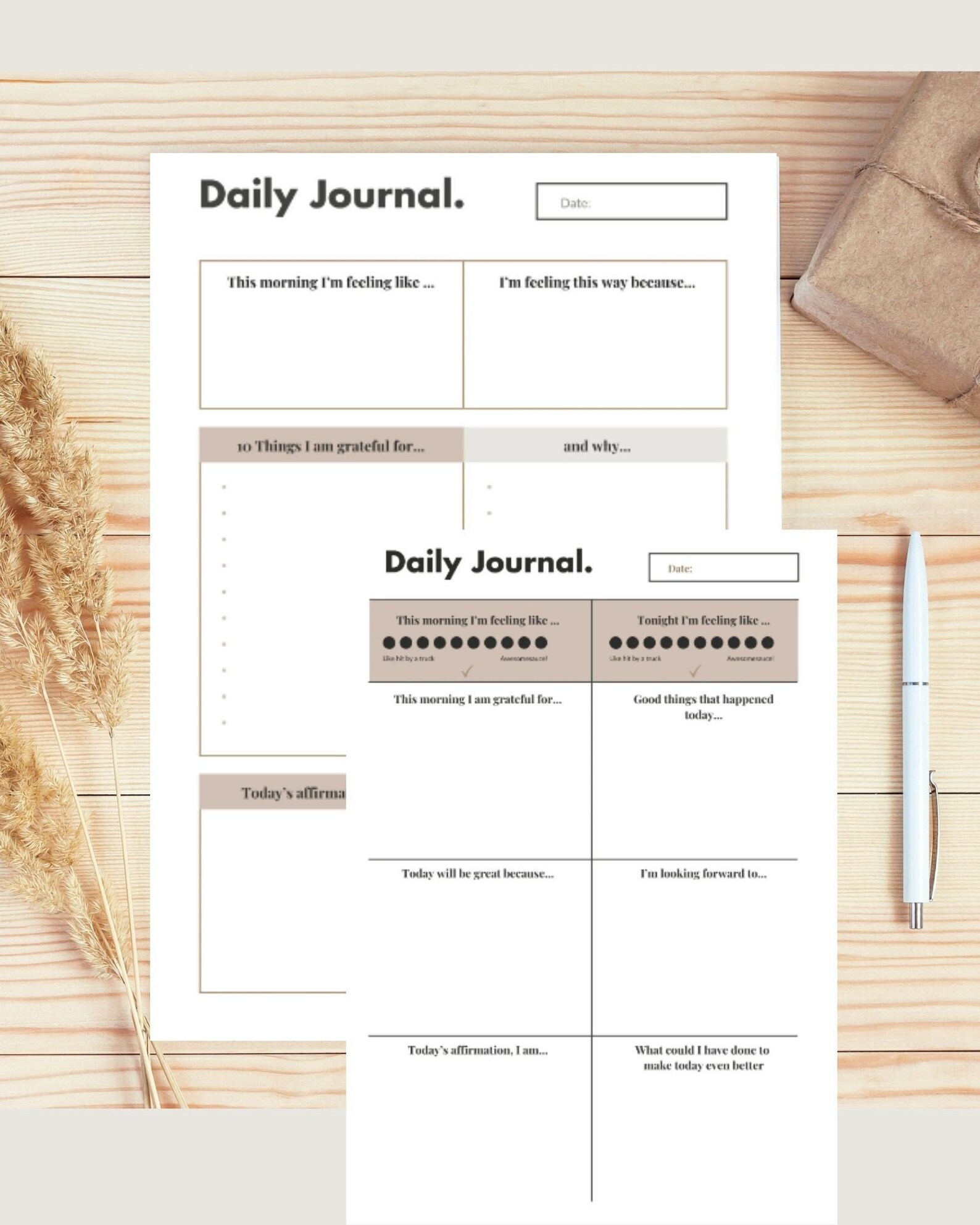 Daily Journal & Mood Tracker |therapy Worksheets|counseling Resources ...