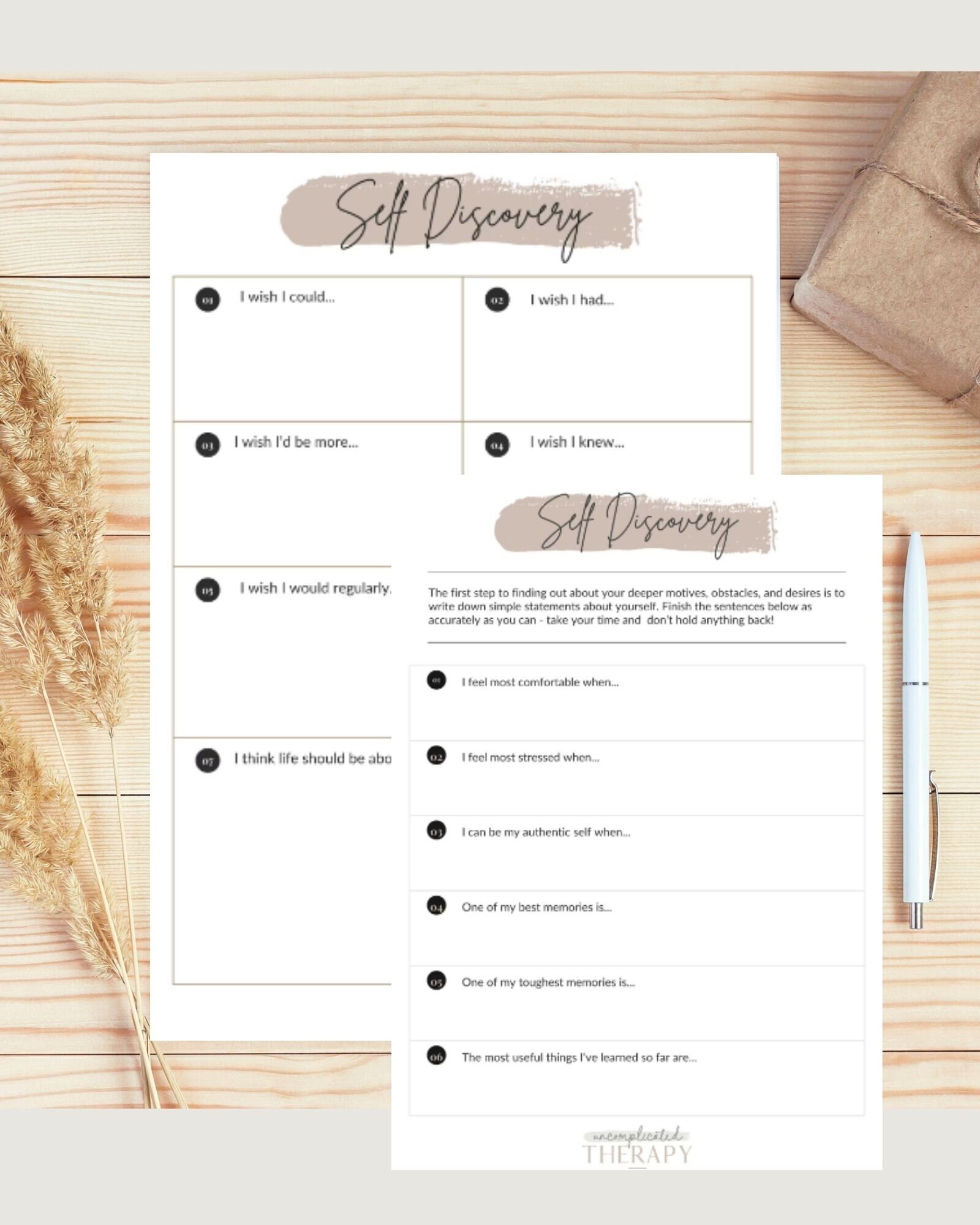 Self Discovery Worksheets (2) For Therapists, Counselors, Coaches ...